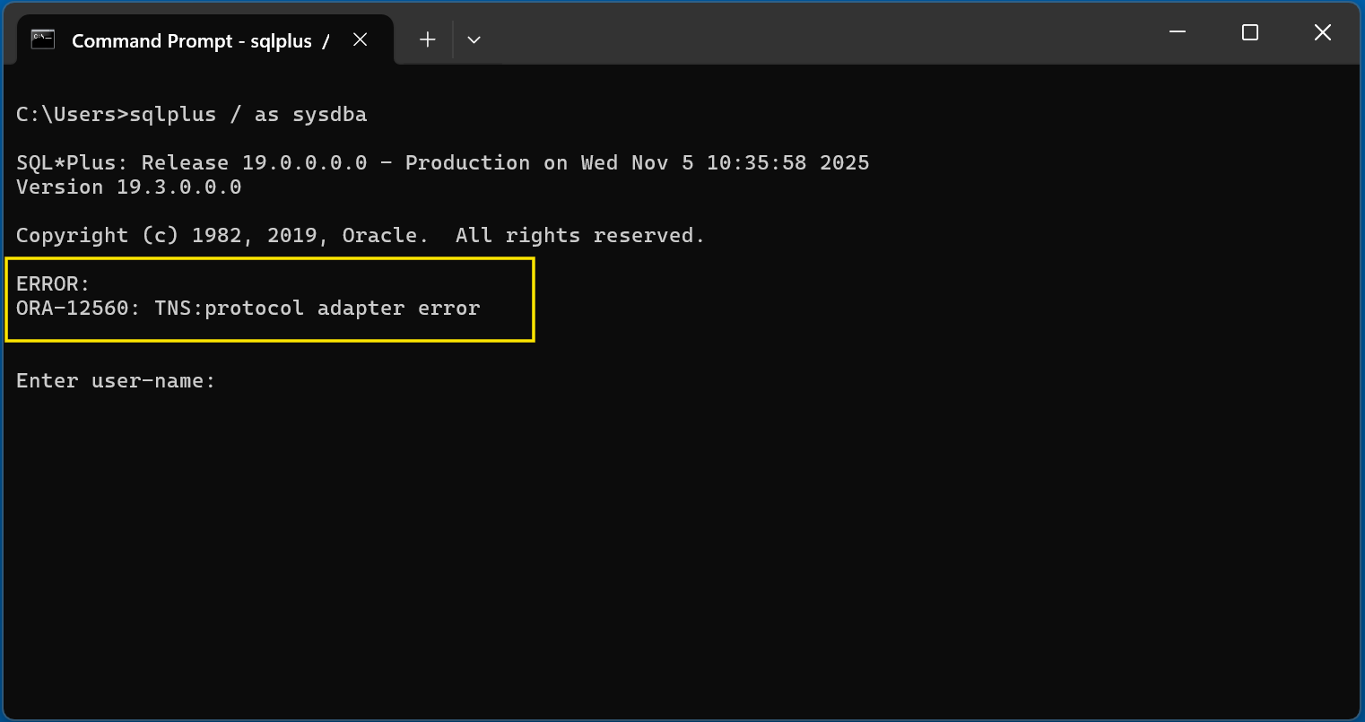 How to Fix ORA-12560: TNS Protocol Adapter Error in Oracle